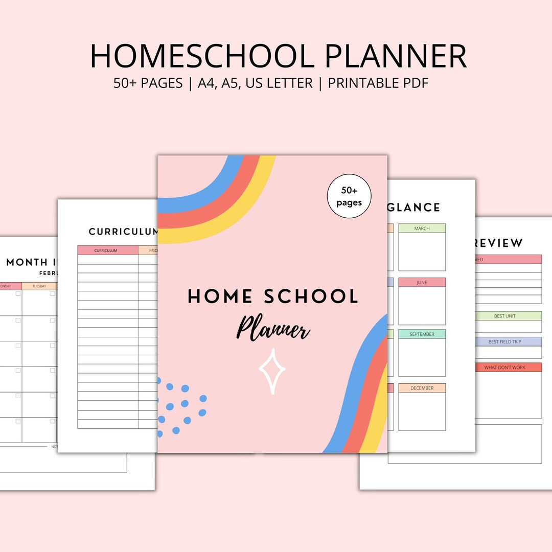 Homeschool Planner Printable, Lesson Planner, Homeschool Schedule ...