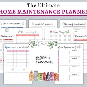 Home Maintenance Planner, Home Improvement Planner, Maintenance Tracker ...