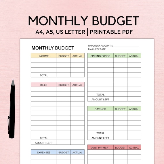 Money Planner Printable