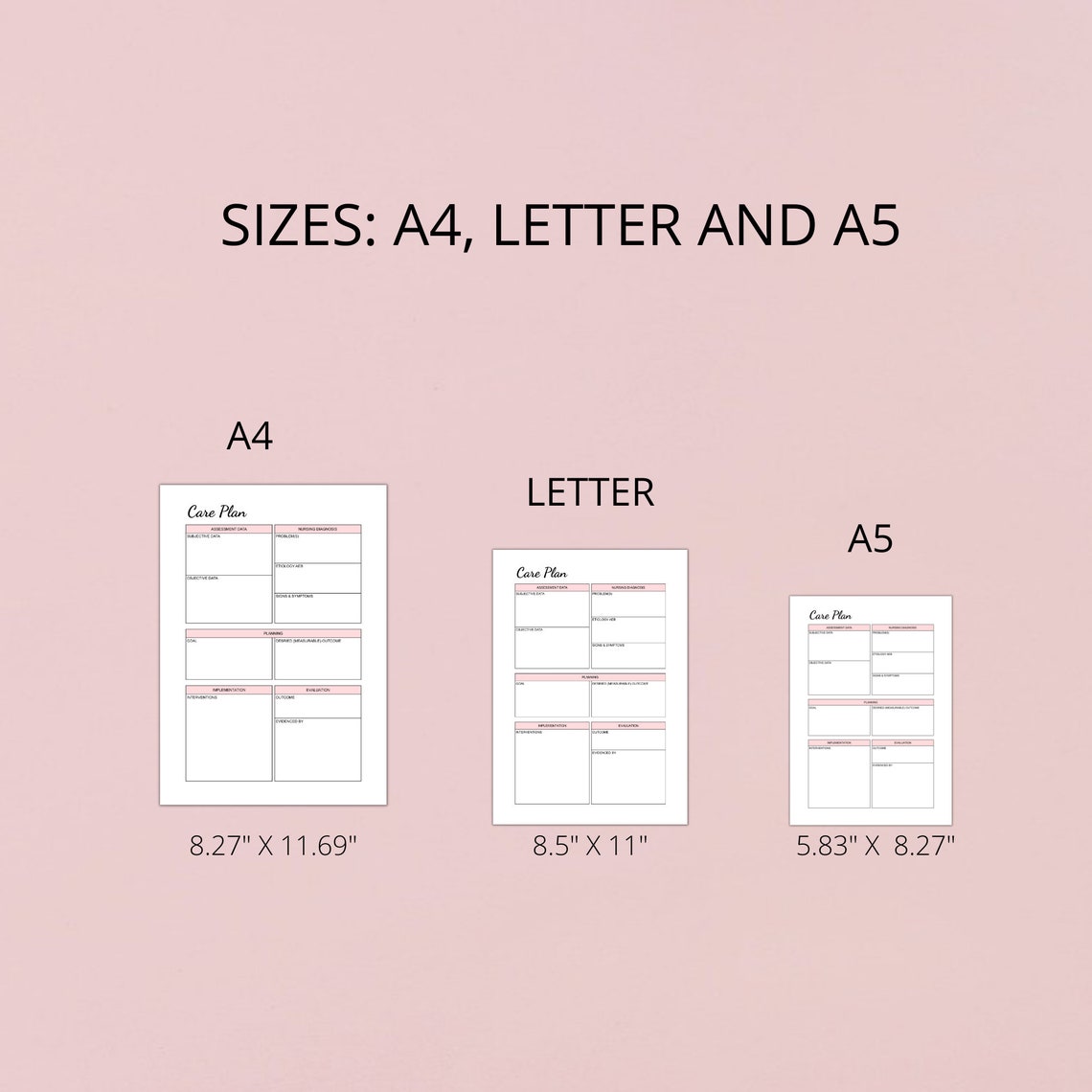 Nursing Care Plan Printable ADPIE Nursing Study Guide - Etsy