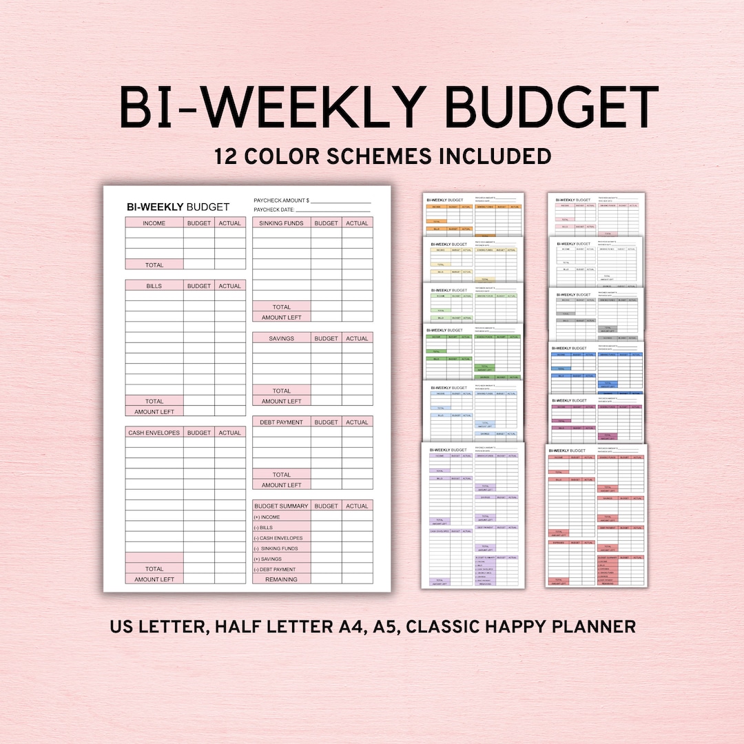 The Ultimate Bi Weekly Budget Planner Template, Paycheck Budget ...