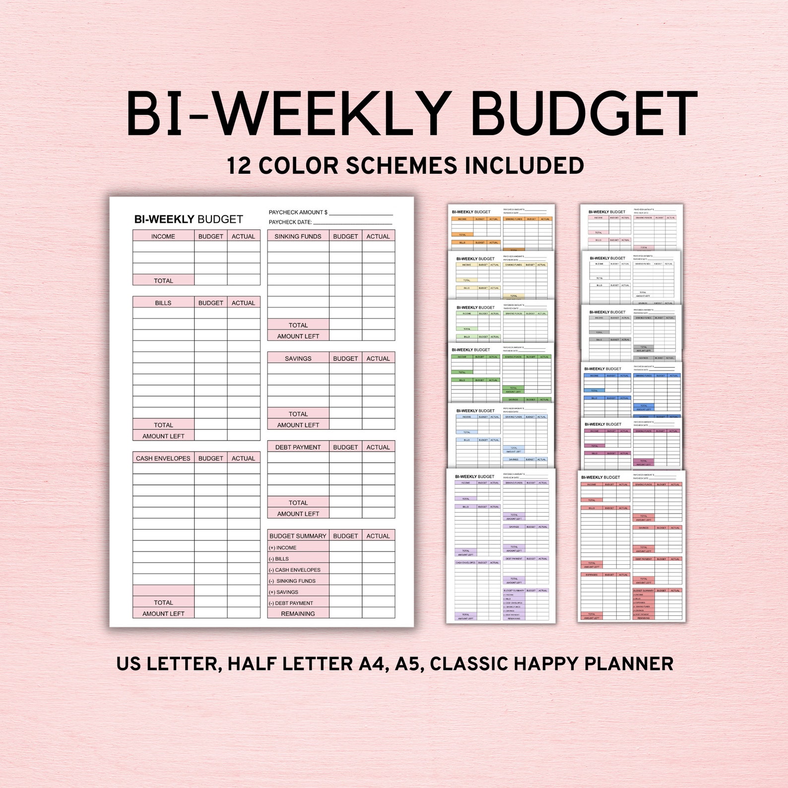 The Ultimate Bi Weekly Budget Planner Template, Paycheck Budget ...