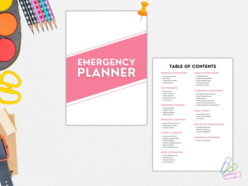 Editable Emergency Binder End of Life Planner Printable - Etsy