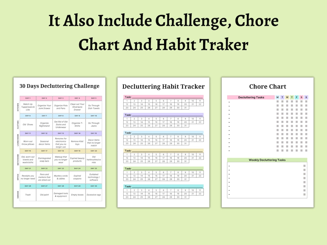 Adhd Declutter Planner, Declutter Checklist, Adhd Declutter Challenge ...