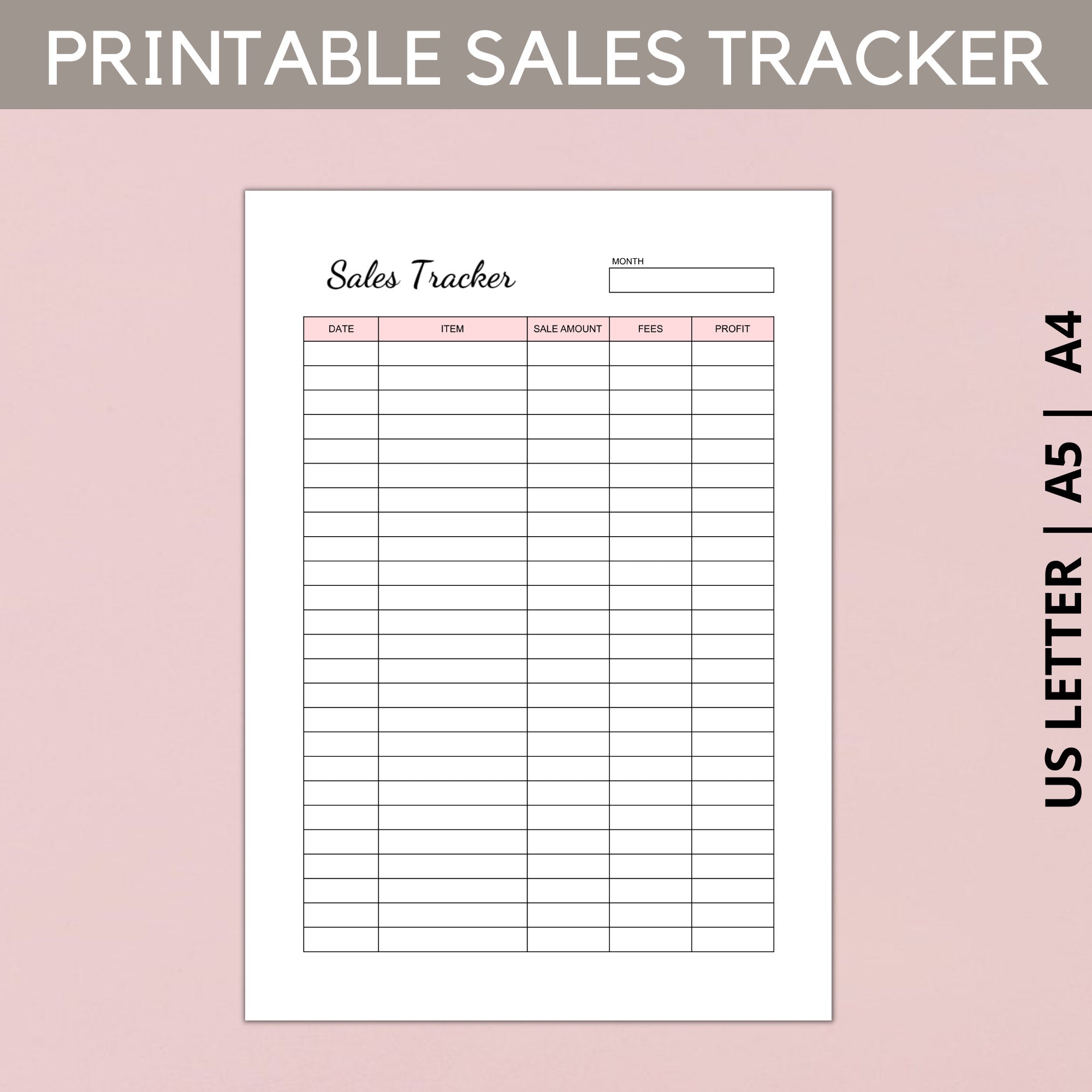 Printable Sales Tracker Order Tracker Form Order Form - Etsy