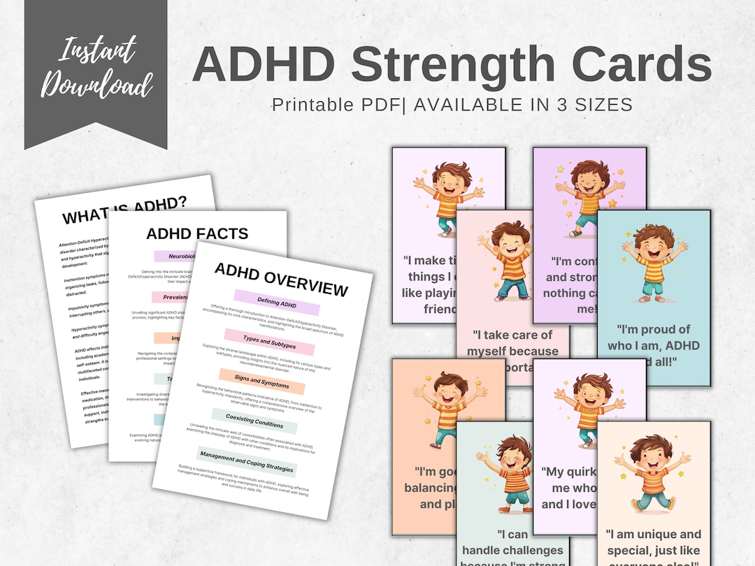 ADHD Strength Cards, Executive Functioning, Social Emotional Learning ...