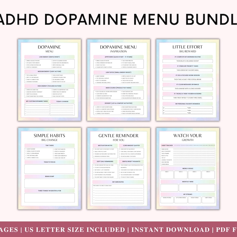 Dopamine Menu for Planner - Etsy