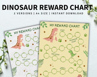 Dinosaur Reward Chart for Kids Behavior Chart Printable, Chore Chart ...
