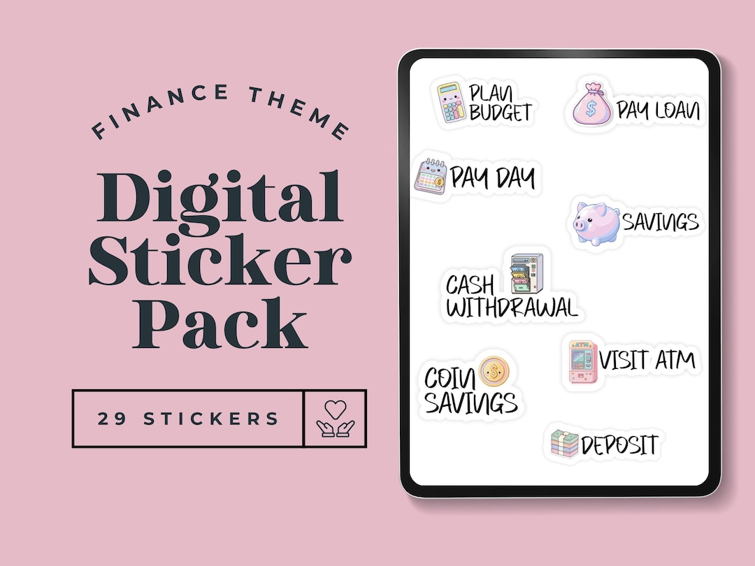Goodnotes Finance Digital Sticker Pack, Pre-cropped Stickers File ...