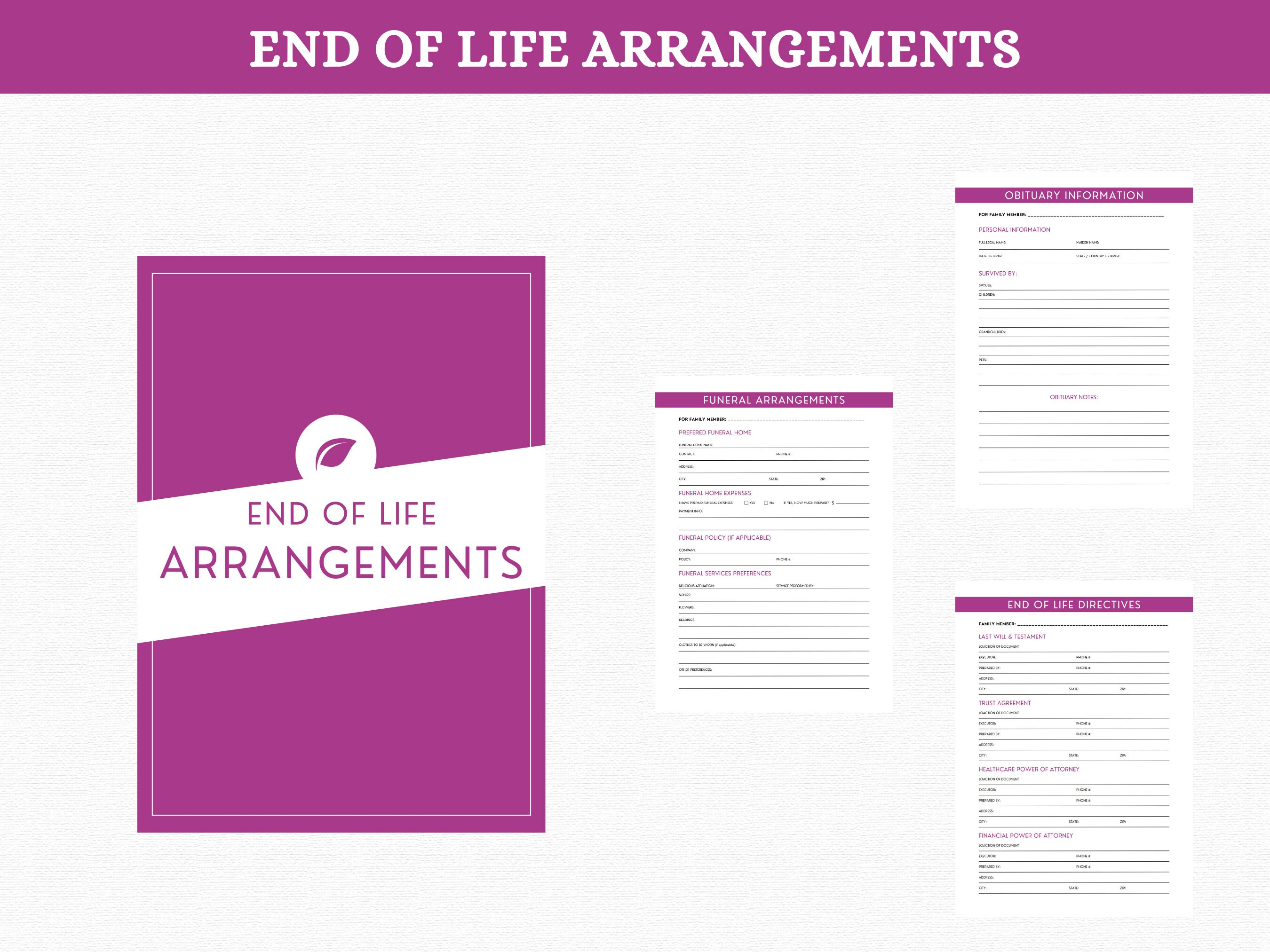 End of Life Planner Printable, Emergency Binder Printable, Beneficiary ...