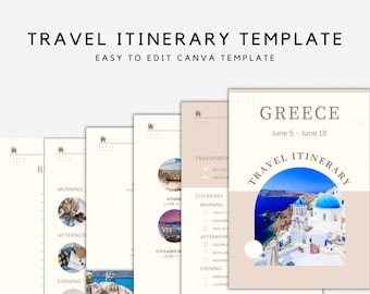 Digital Travel Itinerary Template, Vacation Planner Template ...