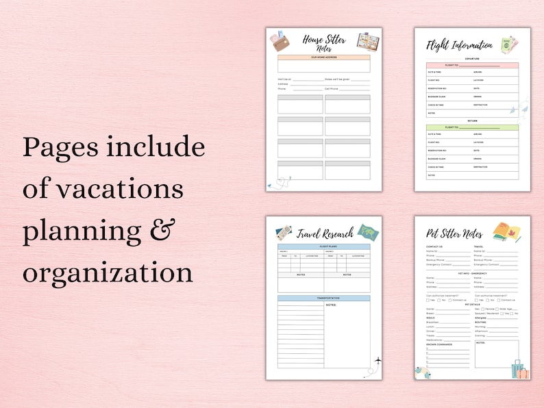 Editable Travel Planner Template,trip Itinerary Planner, Travel Journal ...
