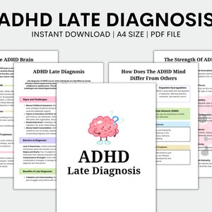 ADHD Late Diagnosis Therapy Worksheets, Adhd Planner Adult, Overcome ...