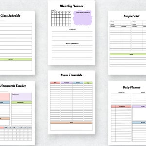 Printable Student Planner Bundle, Adhd Study Planner, Academic Planner ...