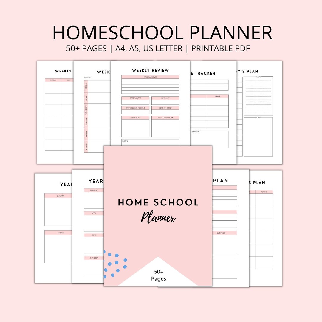 Homeschool Planner Printable, Lesson Planner, Homeschool Schedule ...
