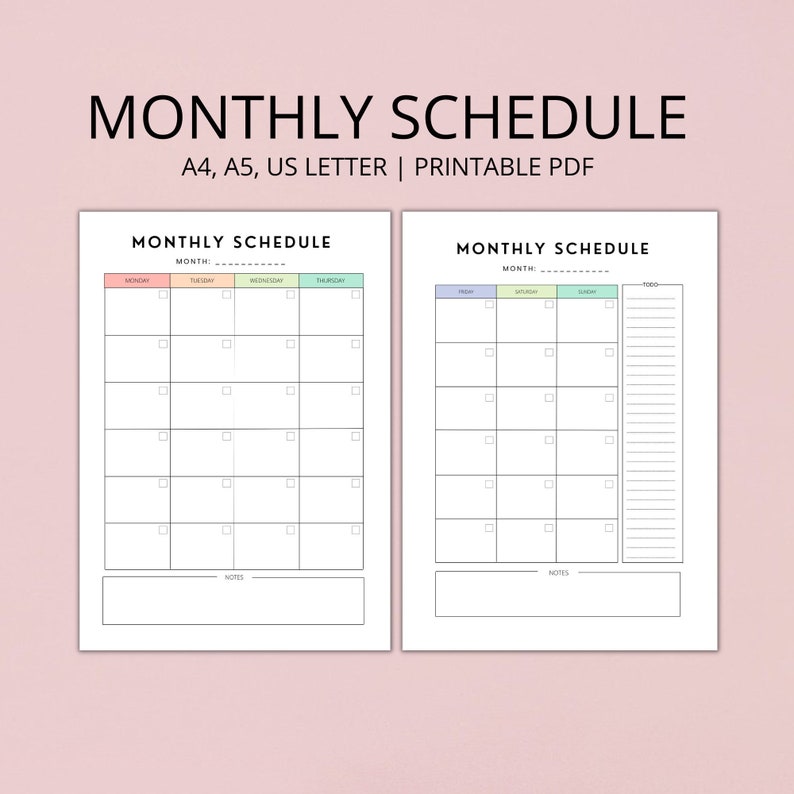 Homeschool Monthly Schedule Printable Homeschool Planner - Etsy