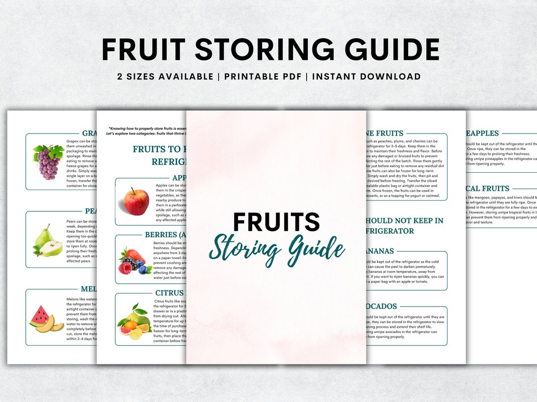 Fruits Storing Guide Printable, Fruits Harvesting Guide, Plant Planner ...
