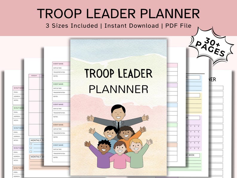 Troop Leader Planner Printable, Scout Leader Planner, Troop Organizer ...