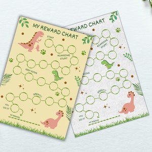 Dinosaur Reward Chart for Kids Behavior Chart Printable, Chore Chart ...