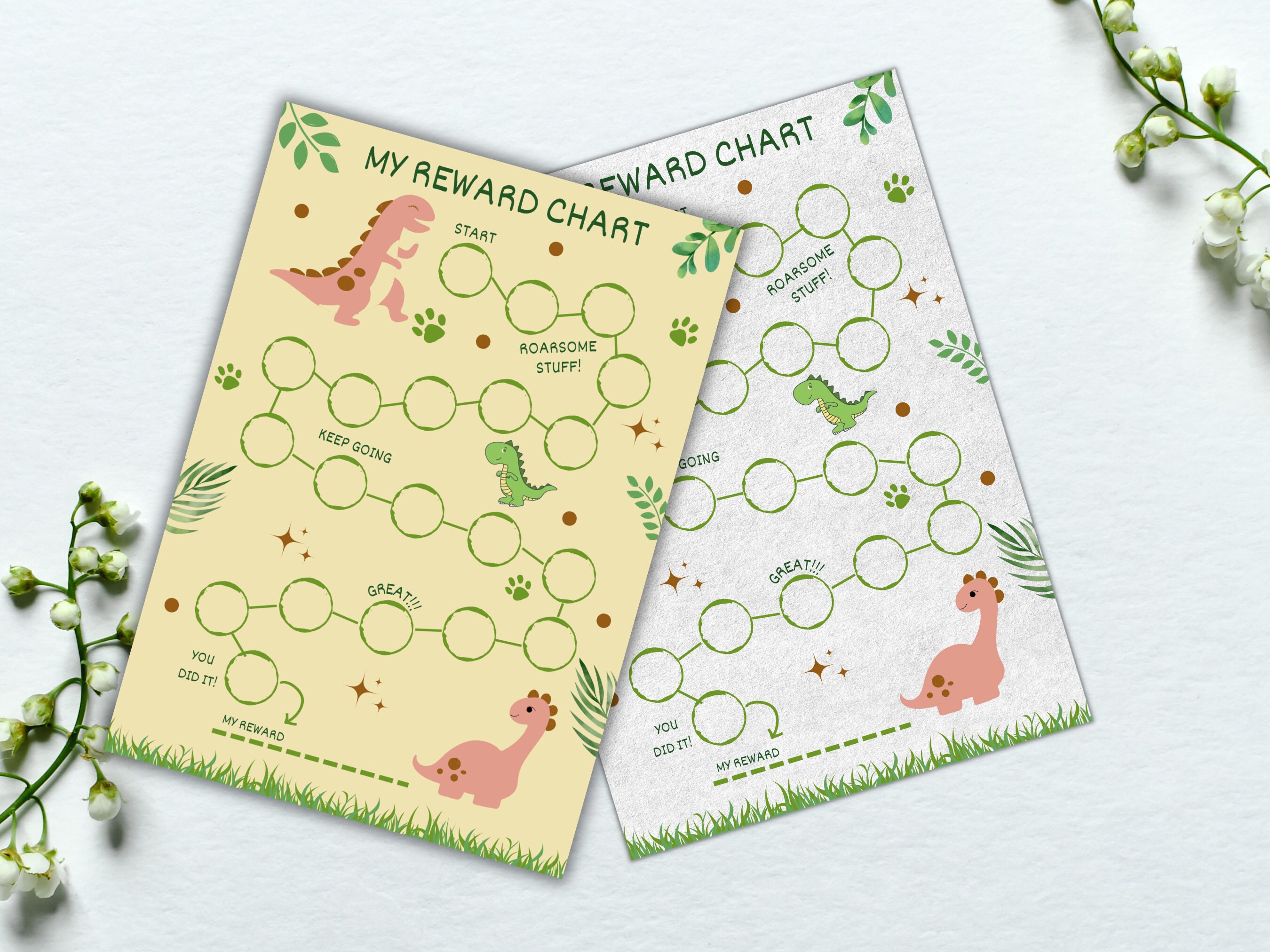 Dinosaur Reward Chart for Kids Behavior Chart Printable, Chore Chart ...