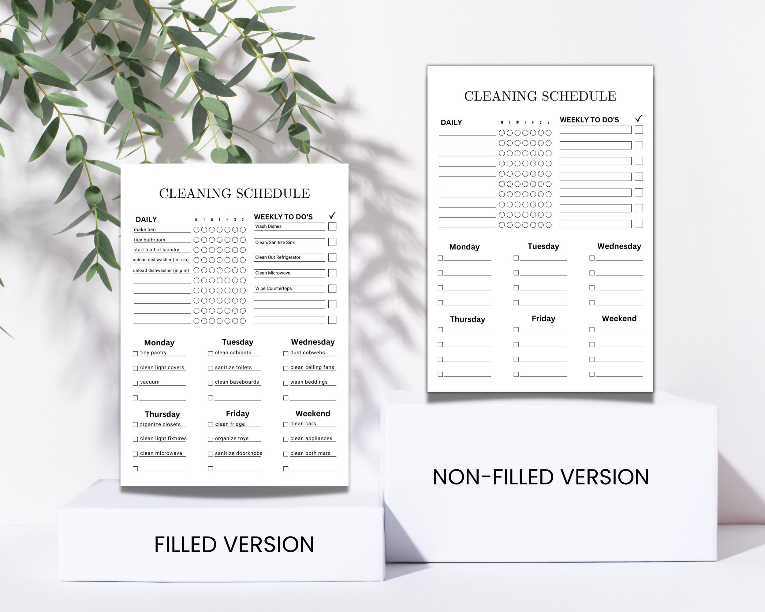 Editable Weekly Cleaning Schedule Cleaning Planner Printable - Etsy