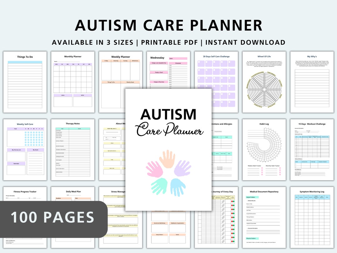 Autism Care Binder, Autism Planner Printable, Special Needs Child ...