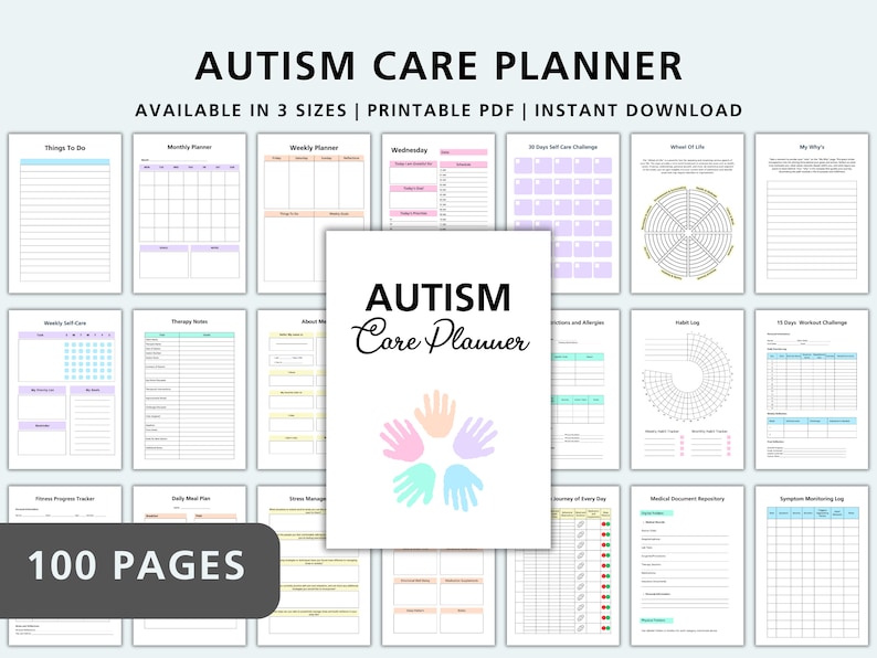 Autism Care Binder, Autism Planner Printable, Special Needs Child ...