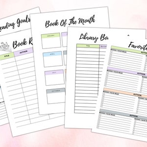 Book Reading Planner Bundle Printable, Reading Planner, Book Review ...