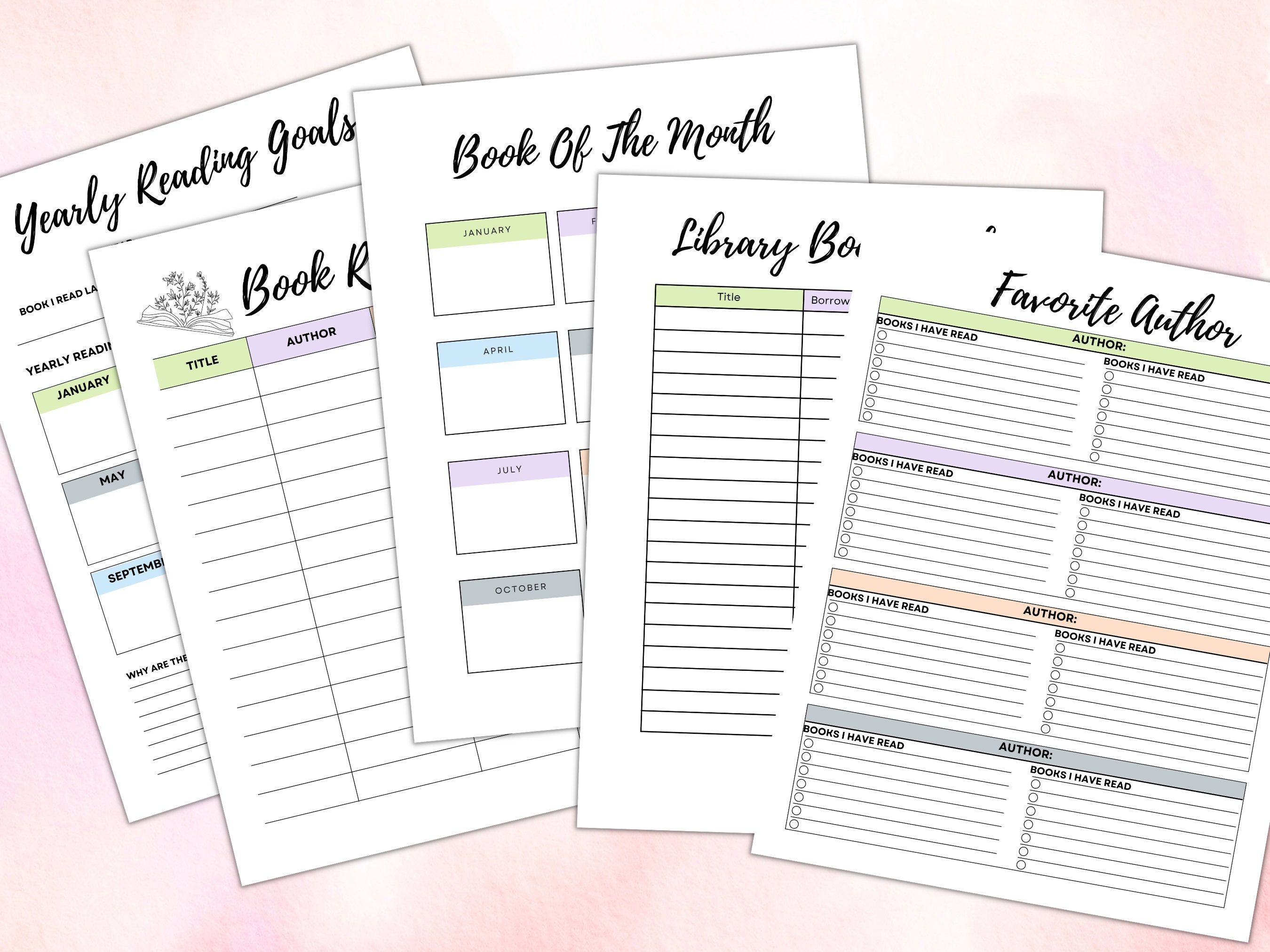 Book Reading Planner Bundle Printable, Reading Planner, Book Review ...