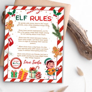 Elf Rules Printable Editable Elf Rules Letter to Follow Elf Arrival ...