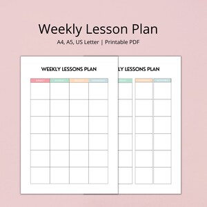 Printable Lesson Plan, Teacher Lesson Planner, Teacher Planner, Lesson ...