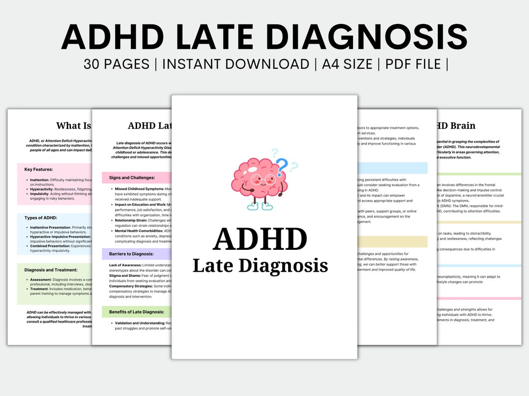 ADHD Late Diagnosis Therapy Worksheets, Adhd Planner Adult, Overcome ...