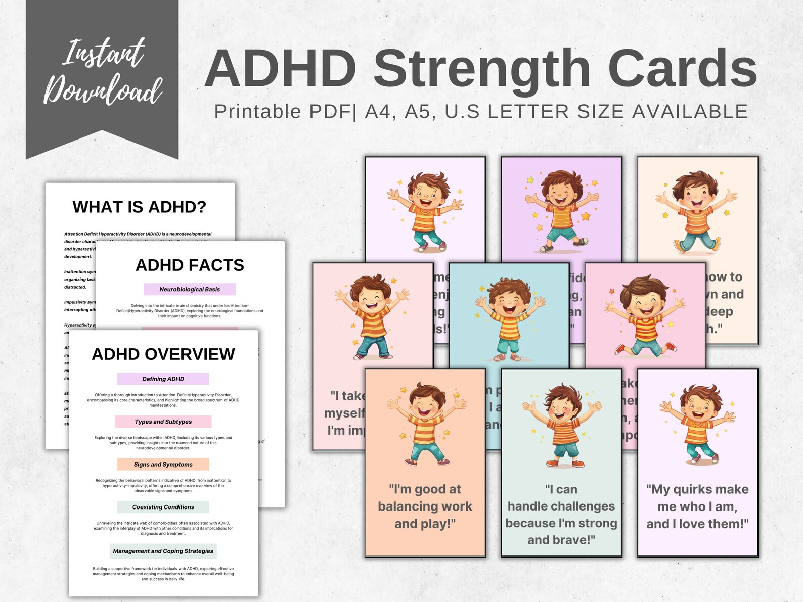 ADHD Strength Cards, Executive Functioning, Social Emotional Learning ...