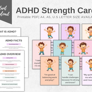 ADHD Strength Cards, Executive Functioning, Social Emotional Learning ...