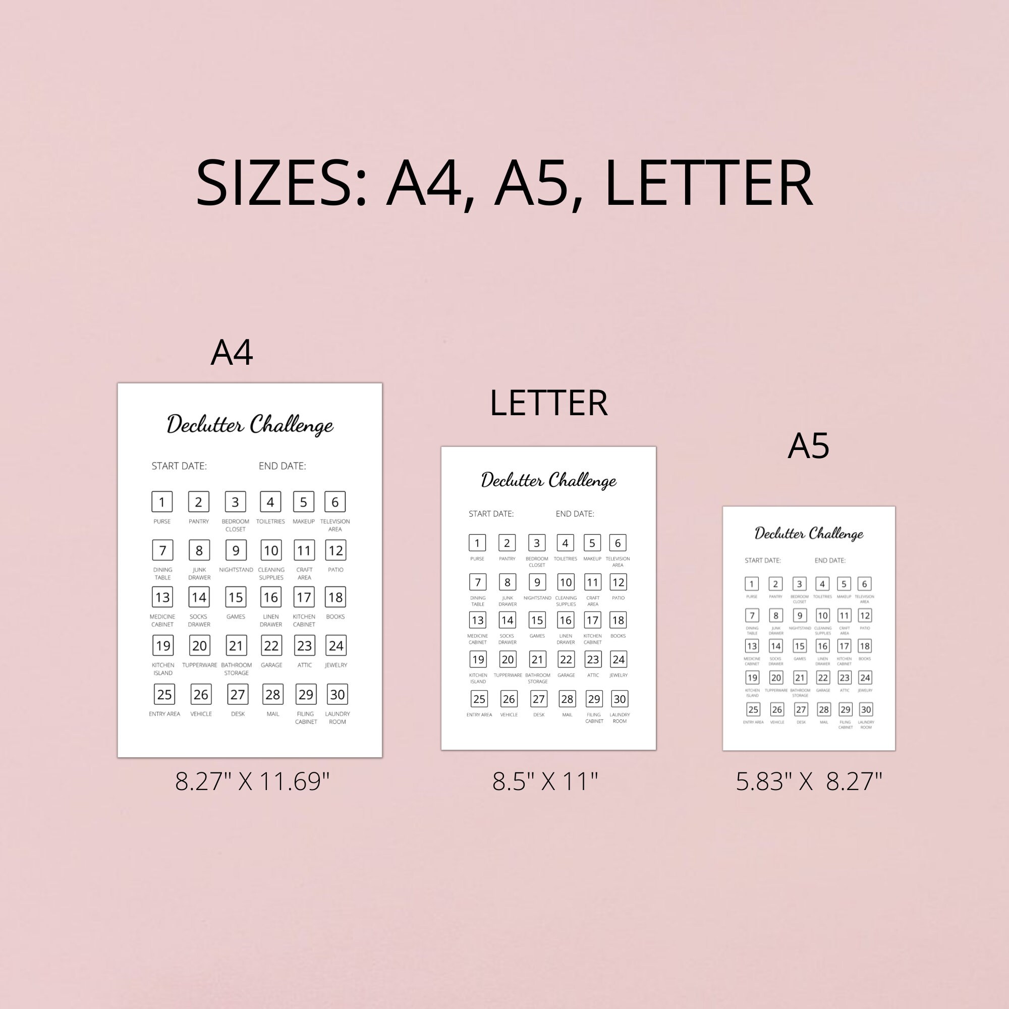 30 Day Declutter Challenge Declutter Tracker Printable - Etsy