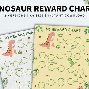 Dinosaur Reward Chart for Kids Behavior Chart Printable, Chore Chart ...