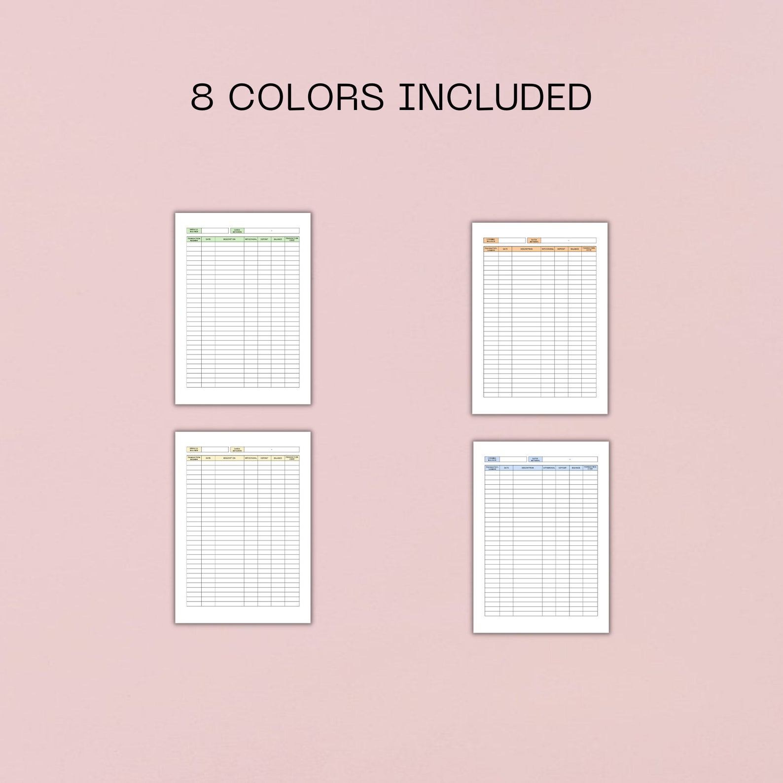 Checkbook Balance Log Printable Checkbook Register Check - Etsy