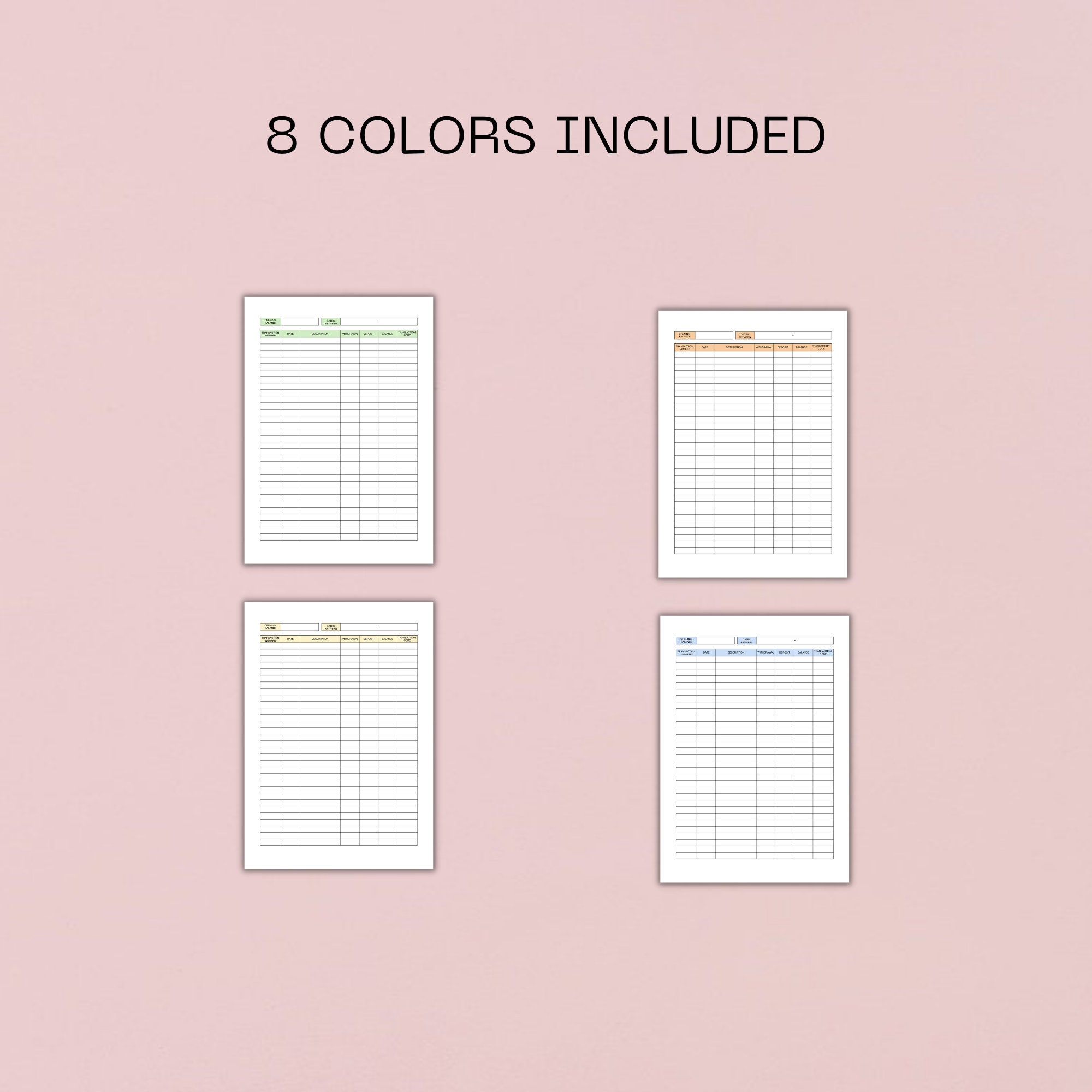 Checkbook Balance Log Printable Checkbook Register Check - Etsy