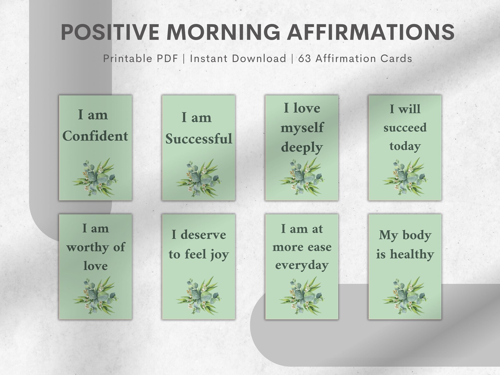 63 Positive Affirmation Cards Printable, Affirmation Cards Digital ...