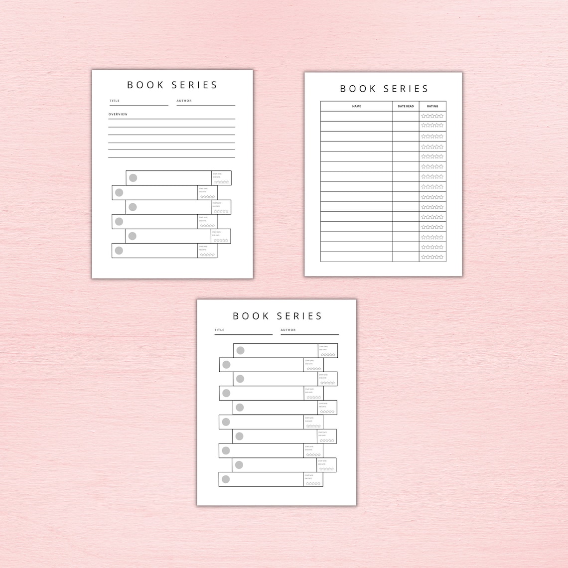 Reading Journal Printable Reading Tracker Reading Log - Etsy