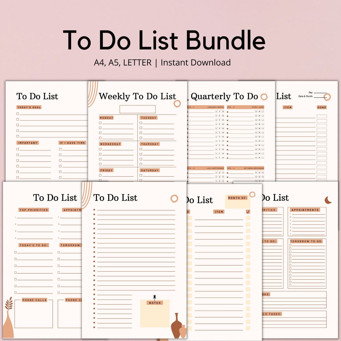 Boho to Do List Template to Do List Printable Grocery List - Etsy
