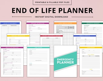 End of Life Planner Printable, Beneficiary Info, Last Wishes Planner ...