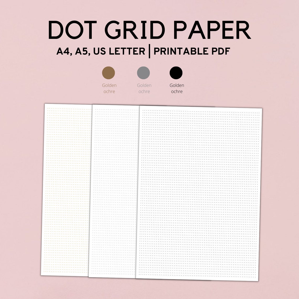 Dot Grid Paper Printable Bullet Journal Dot Grid Paper - Etsy