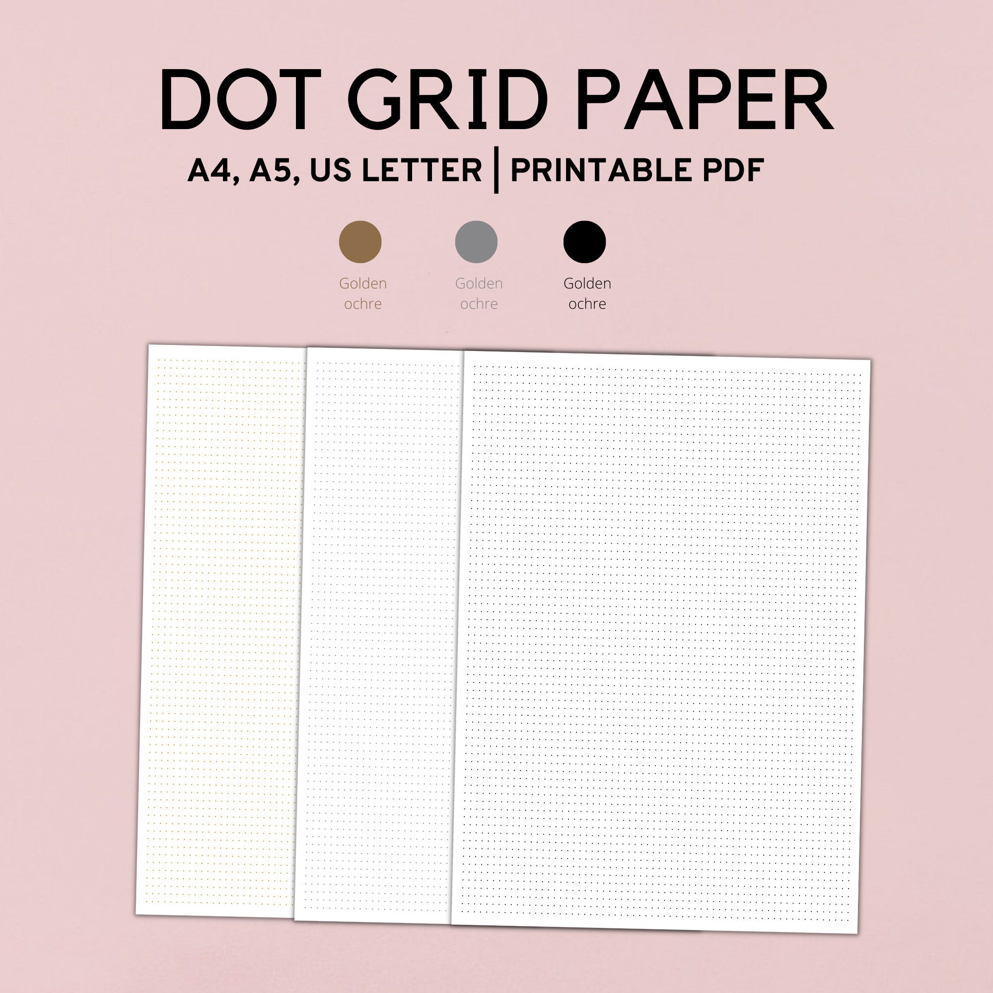 Dot Grid Paper Printable, Bullet Journal Dot Grid Paper, Calligraphy ...