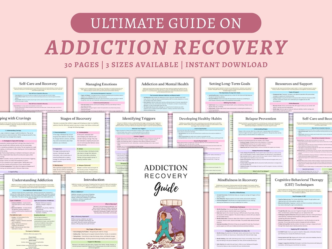 Addiction Recovery Workbook, Addiction Recovery for Adults, Practical Tools for Sobriety,cbt ...