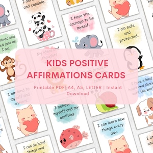 36 Affirmation Cards for Kids, Positive Affirmations Printable | Growth ...