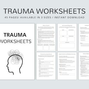 Trauma Therapy Worksheet for Adults, Trauma Worksheets, Crisis Therapy ...
