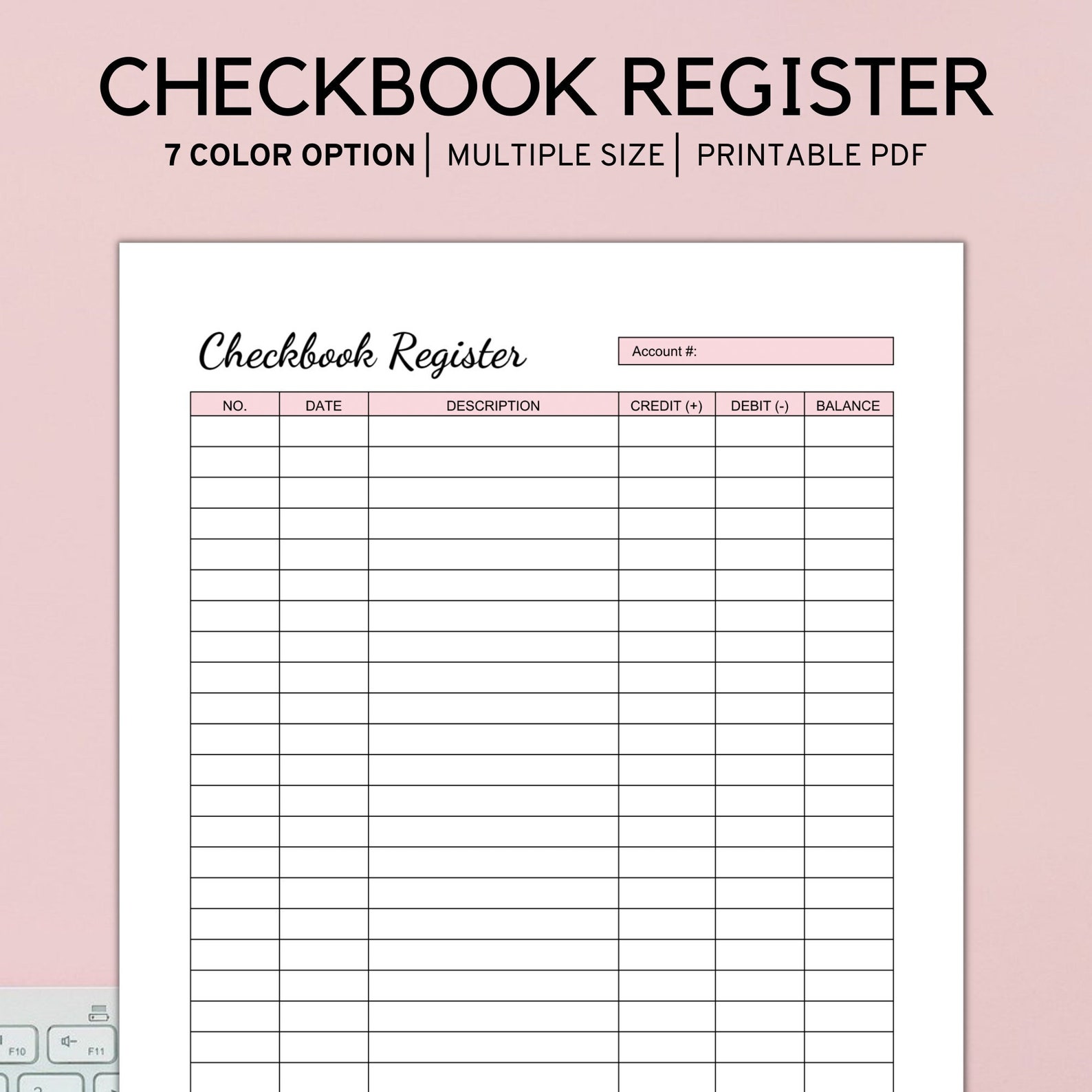 Checkbook Register Printable, Finance Tracker, Check Register, Bank ...