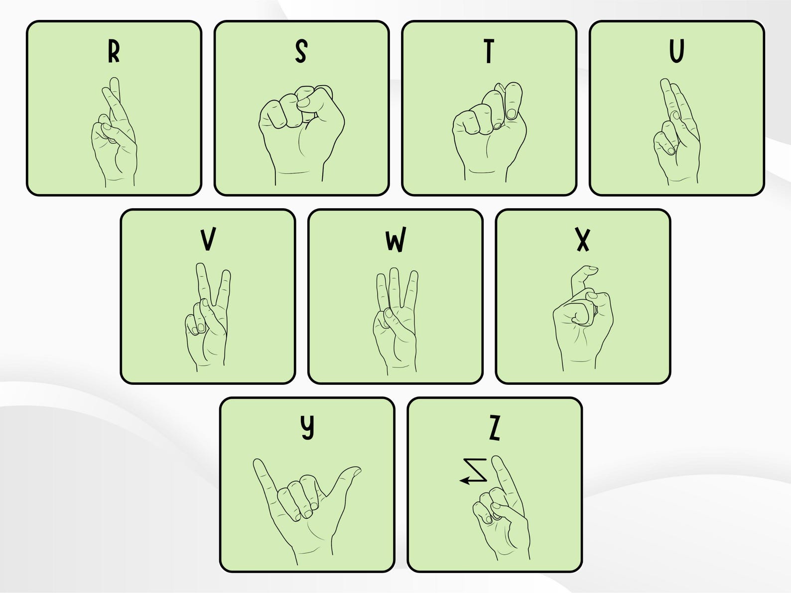 Printable ASL Flashcards: 45 Illustrated Sign Language Cards (digital ...