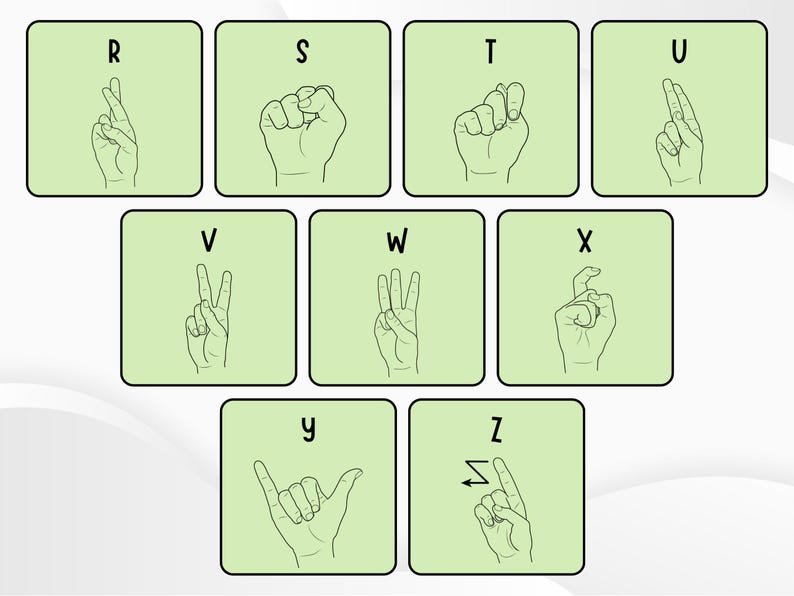 Printable ASL Flashcards: 45 Illustrated Sign Language Cards (digital ...